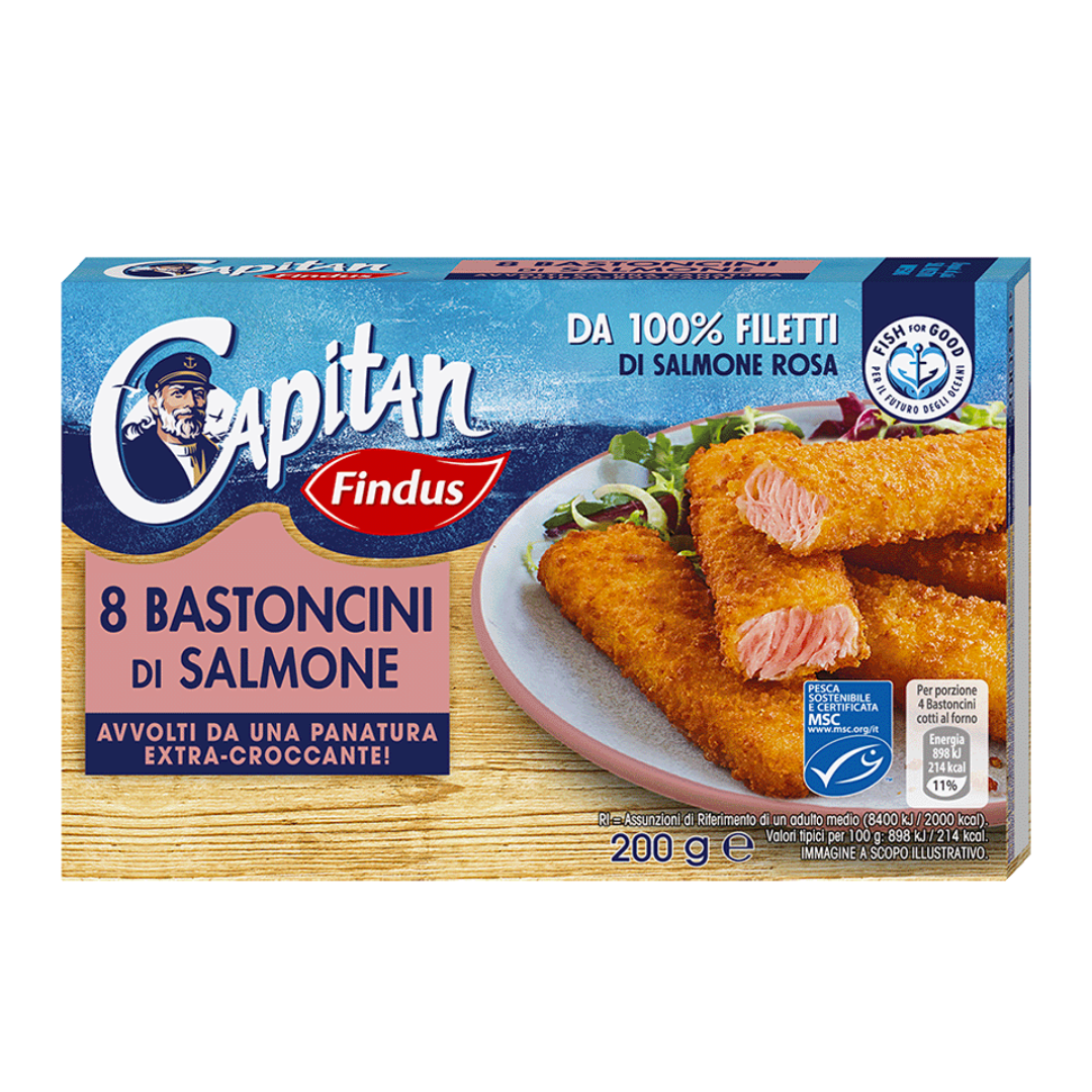 CAPITAN FINDUS 8 BASTONCINI SALMONE 200g