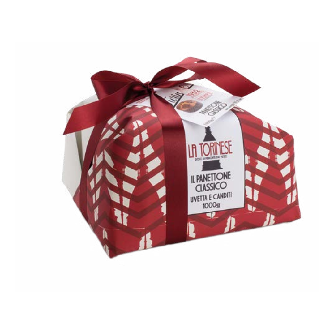 La Torinese PANETTONE ARTIGIANALE CLASSICO UVETTA e CANDITI incartato a ...