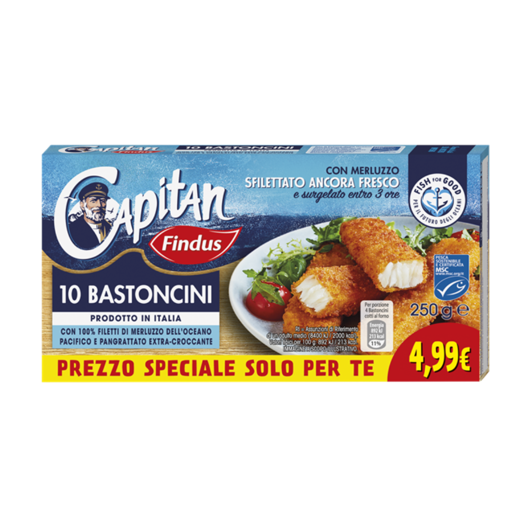 CAPITAN FINDUS 10 BASTONCINI 250gr