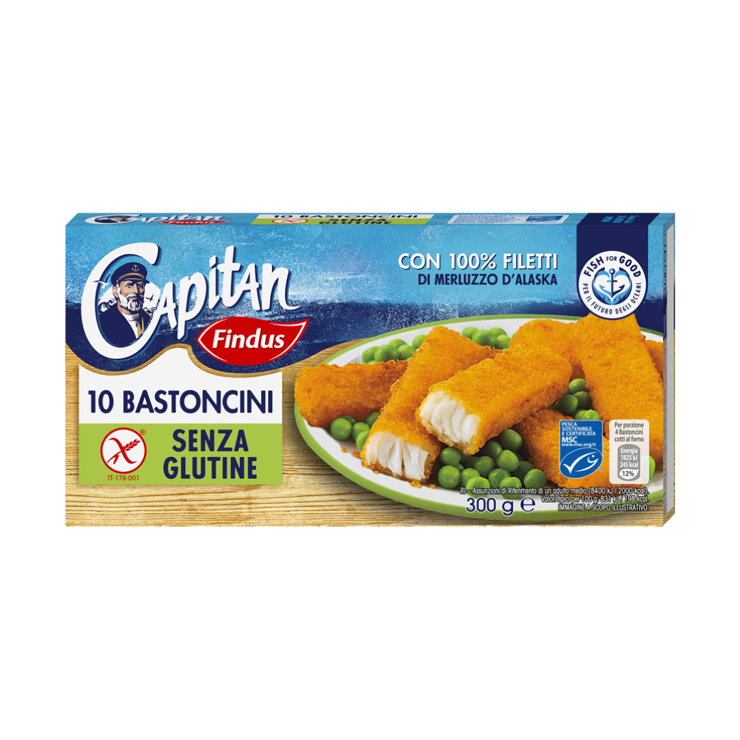 CAPITAN FINDUS 10 BASTONCINI SENZA GLUTINE 300g
