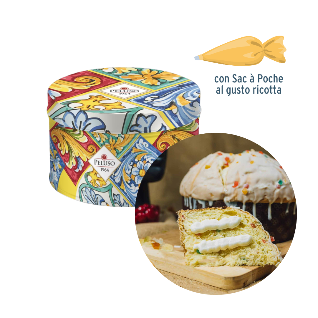 Peluso PANETTONE ARTIGIANALE CASSATA (con Sac à Poche) in LATTA 1KG